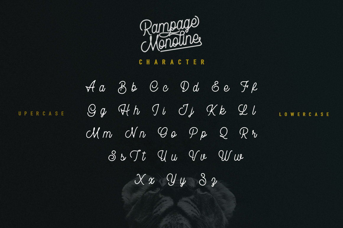 Rampage Monoline Script, a Free Font by Hartawan - Typeyeah.